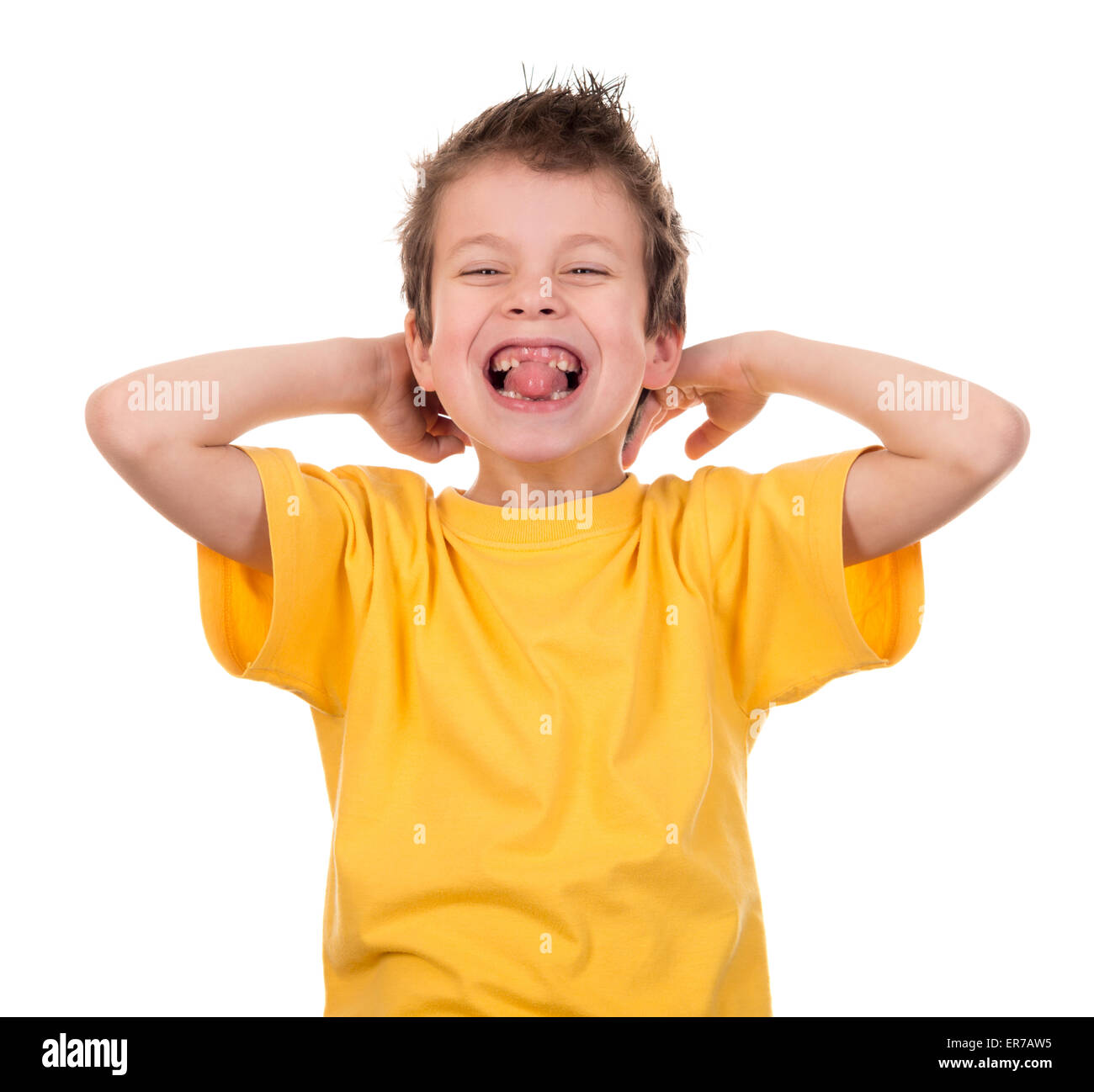 happy boy portrait on white Stock Photo - Alamy