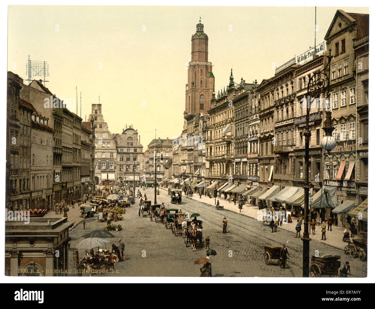 Market place, from the East, Breslau, Silesia, Germany (i.e Stock Photo ...