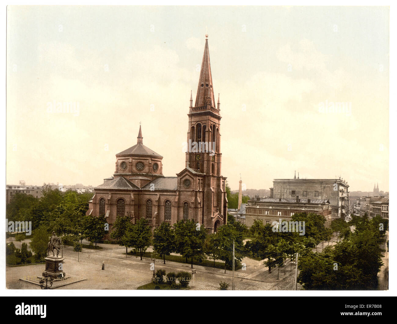 Weltzin Place and St Paul's Church, Bromberg, Germany Stock Photo - Alamy