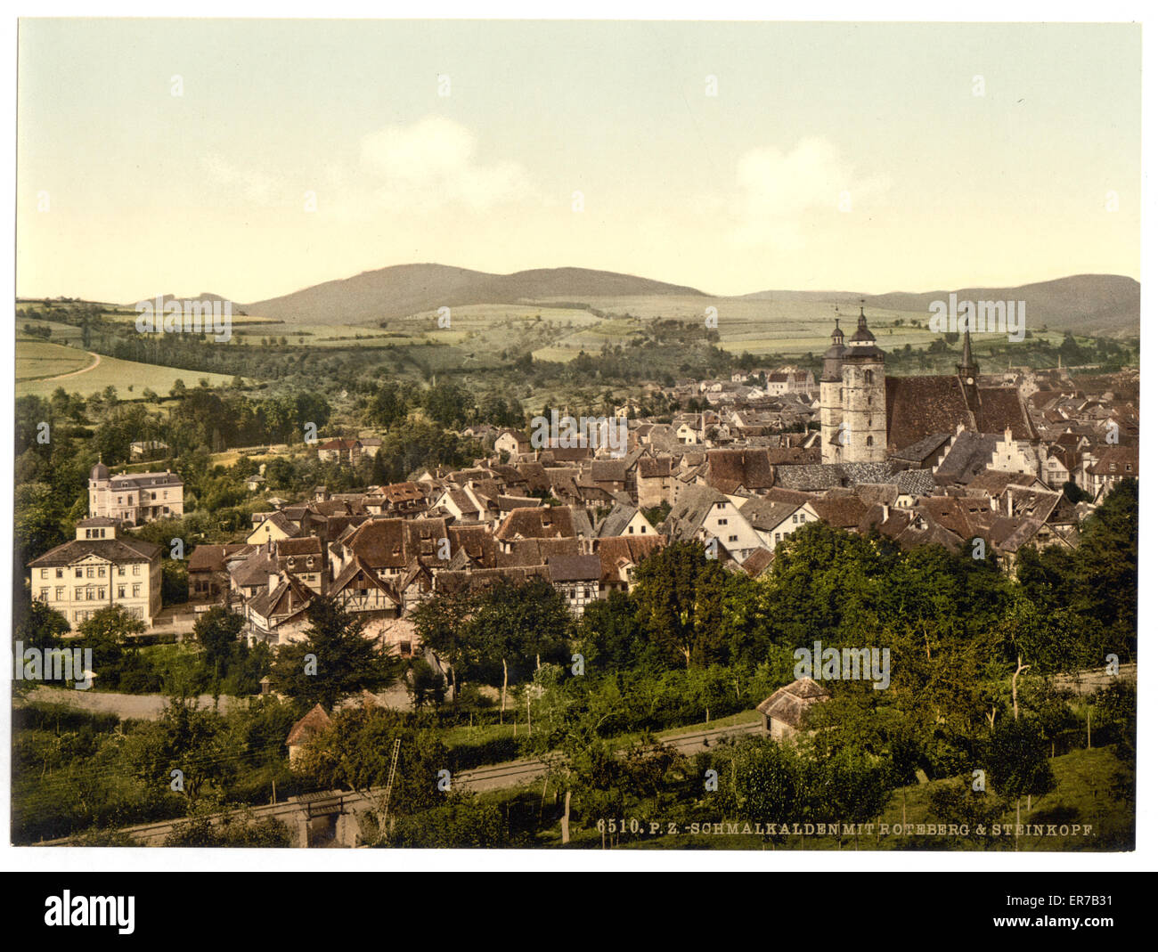 Schmalkalden, with Roteberg and Steinkopf, Thuringia, German Stock Photo - Alamy
