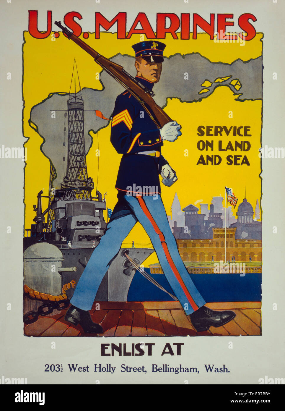 US Marine Corps - Service on land and sea Stock Photo - Alamy
