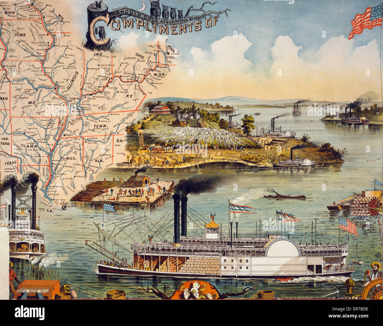 Mississippi river map hi-res stock photography and images - Alamy