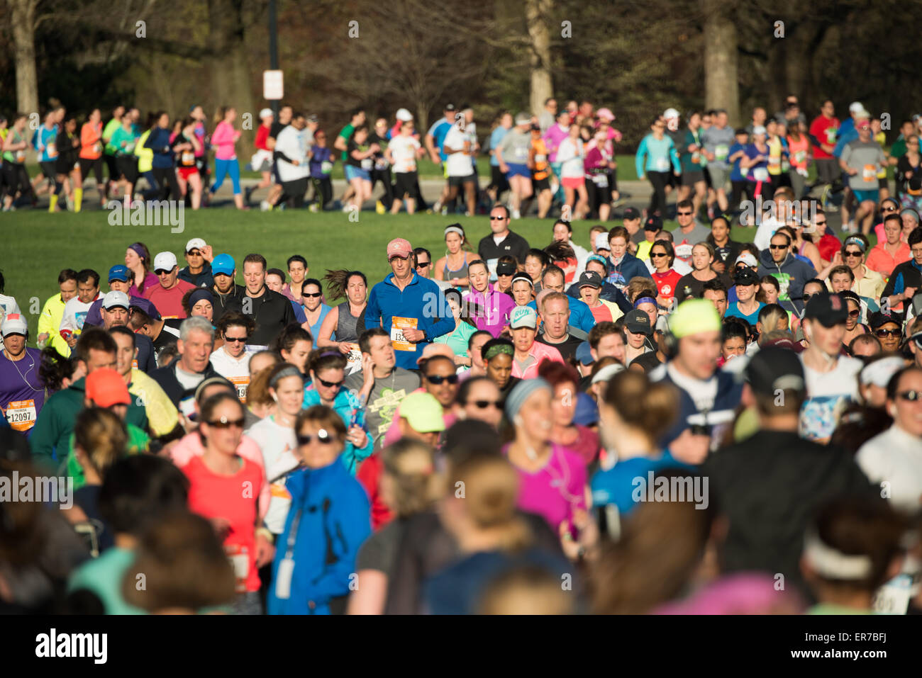 WASHINGTON DC, United States — Runners participate in the annual Cherry ...