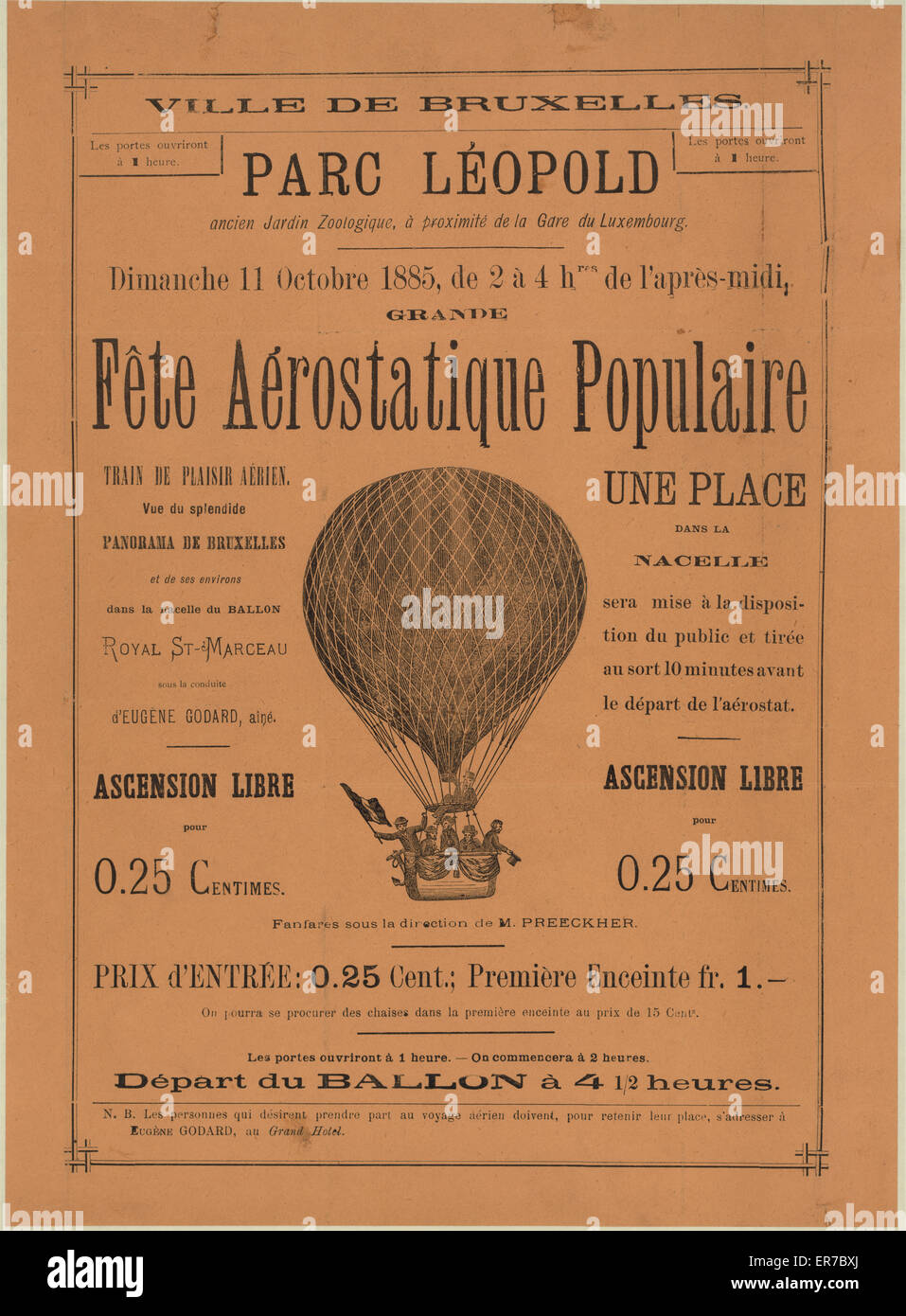 Ville de Bruxelles, Parc Leopold ... dimanche 11 octobre 188 Stock ...