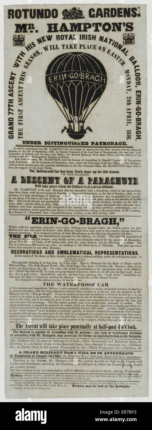 Rotundo i.e. Rotunda Gardens. Mr. Hampton's grand 77th ascen Stock ...