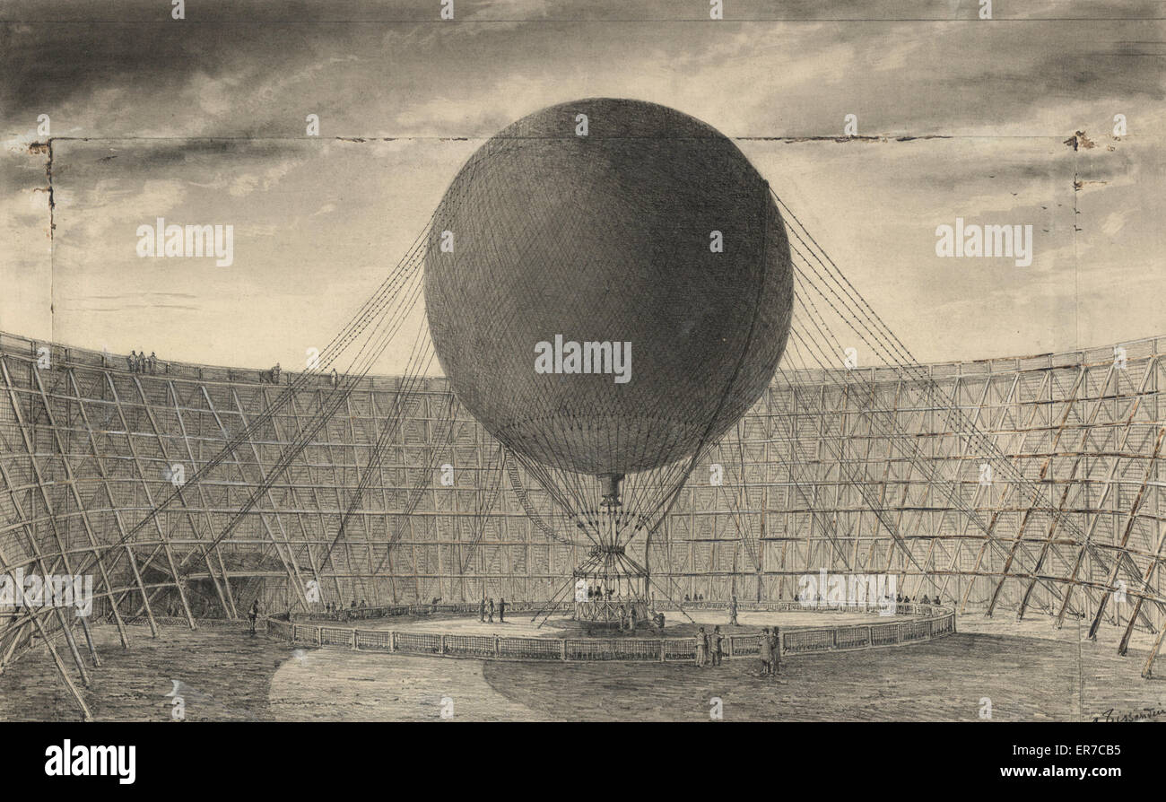 Le ballon captif e vapeur de Mr. Henri Giffard, e Londres, m Stock ...