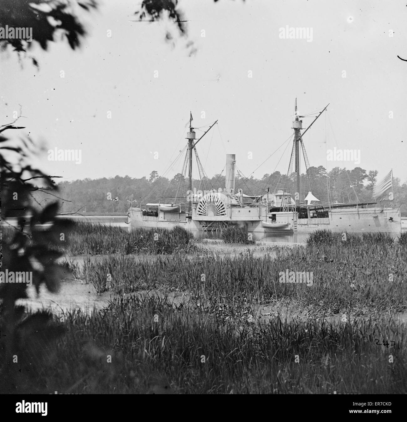 Deep Bottom, Va. US gunboat Mendota (in service May 2, 1864 Stock Photo ...