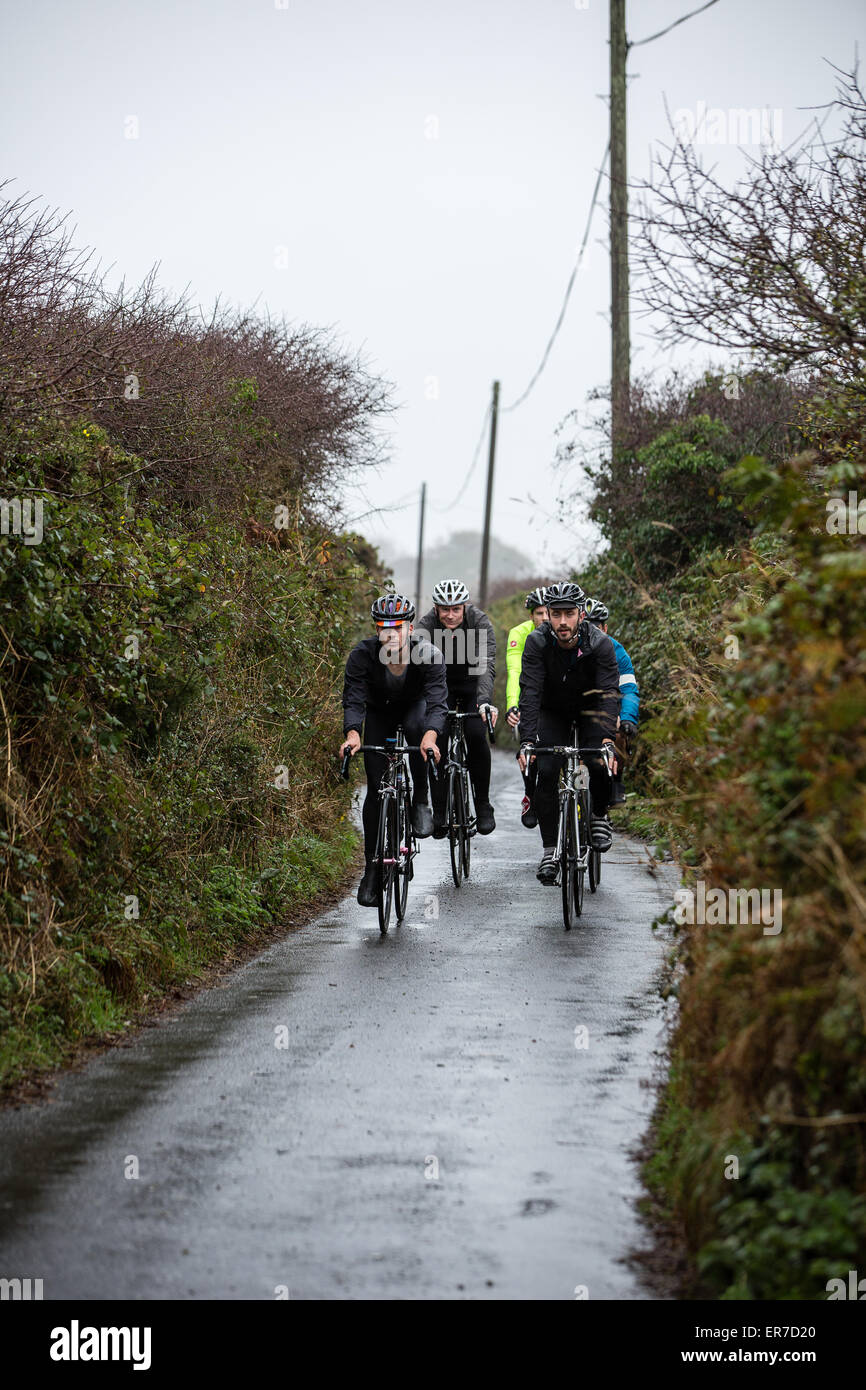 Cyclists in Cornwall, Fall - Autumn England Stock Photo - Alamy