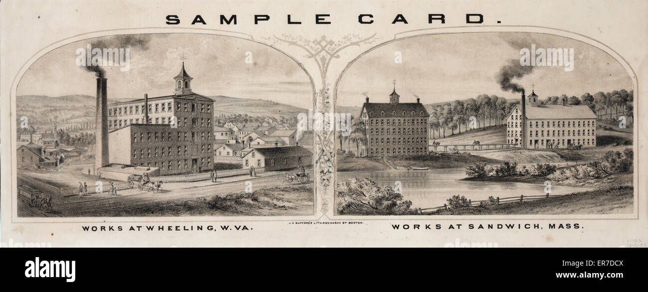 Sample card - works at Wheeling, W. VA. - works at Sandwich Stock Photo ...