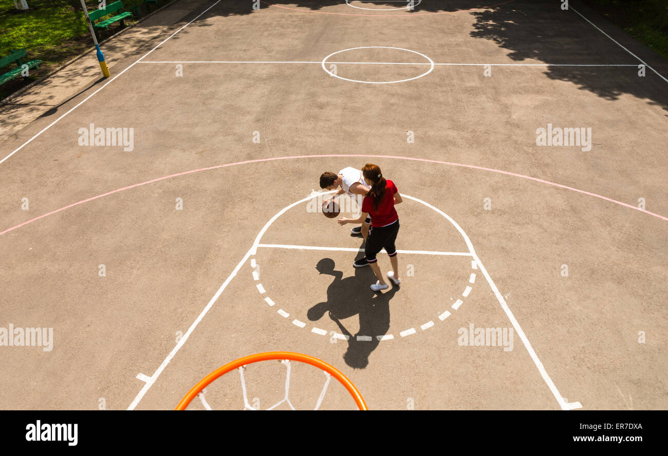 Basketball court from above hi-res stock photography and images - Alamy