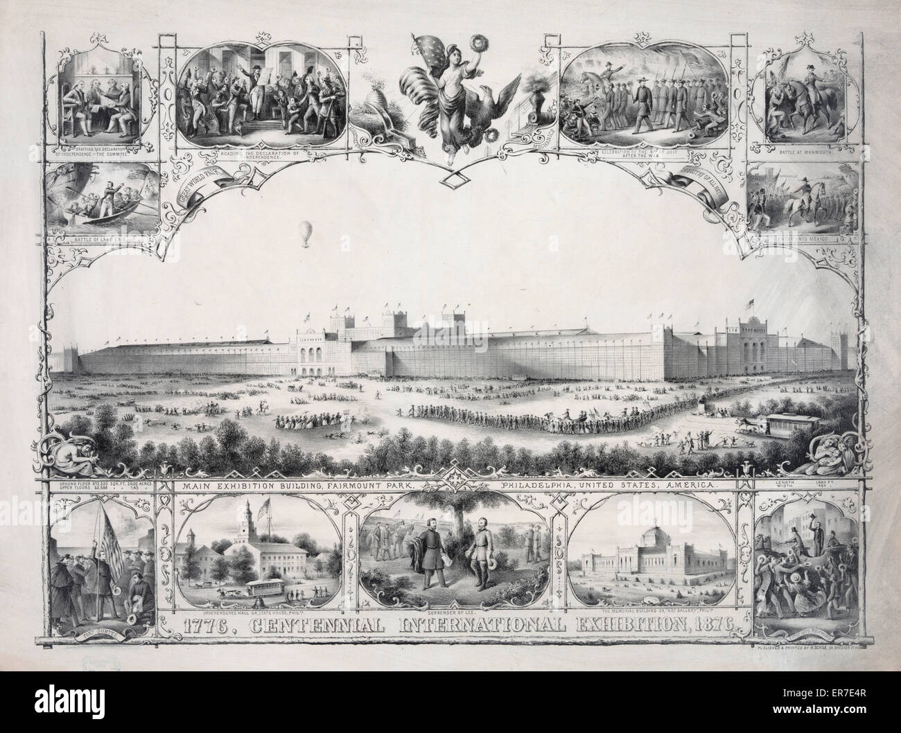 1776, Centennial International Exhibition, 1876. History of Stock Photo ...