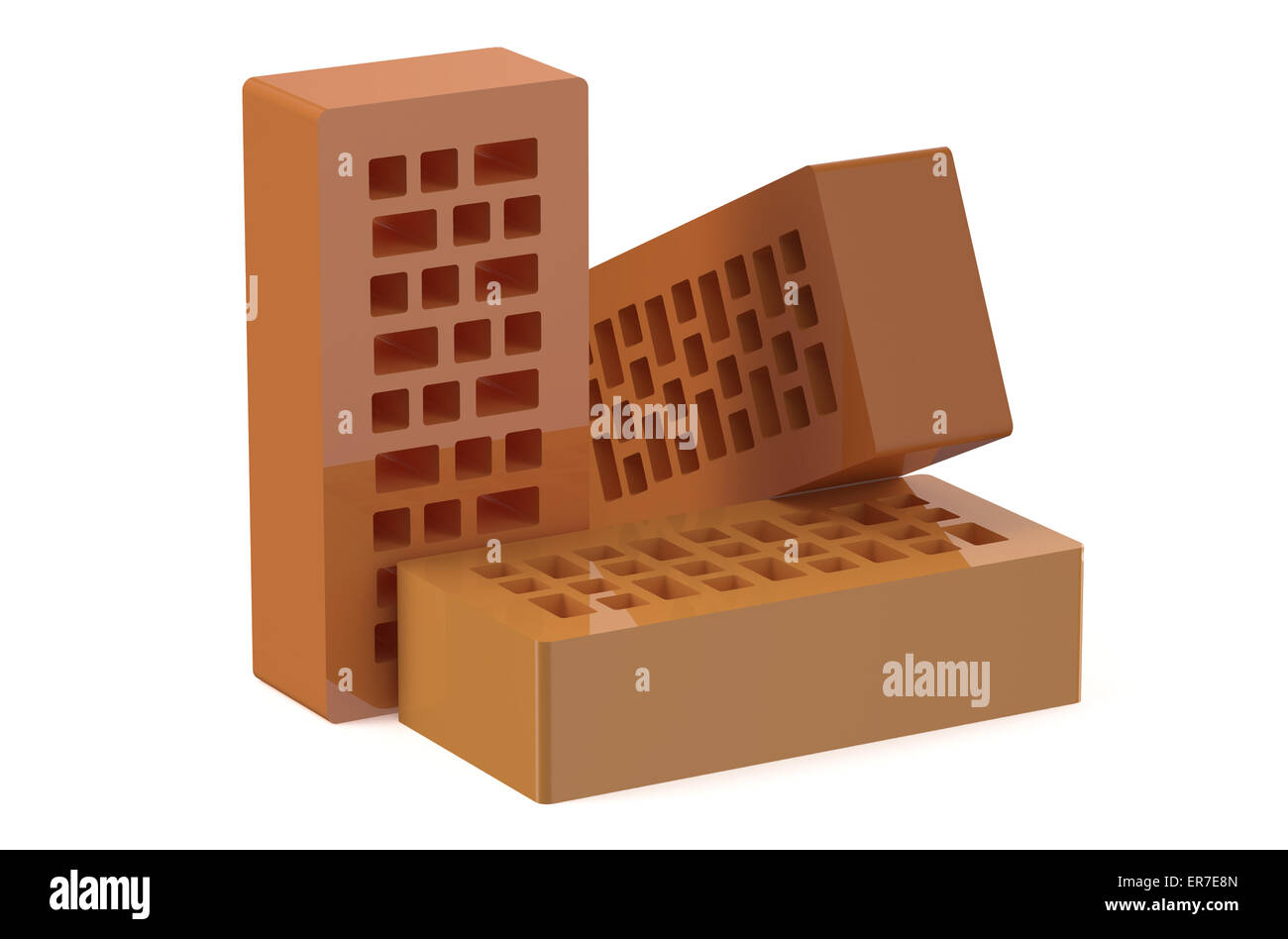 set of building bricks isolated on white background Stock Photo - Alamy