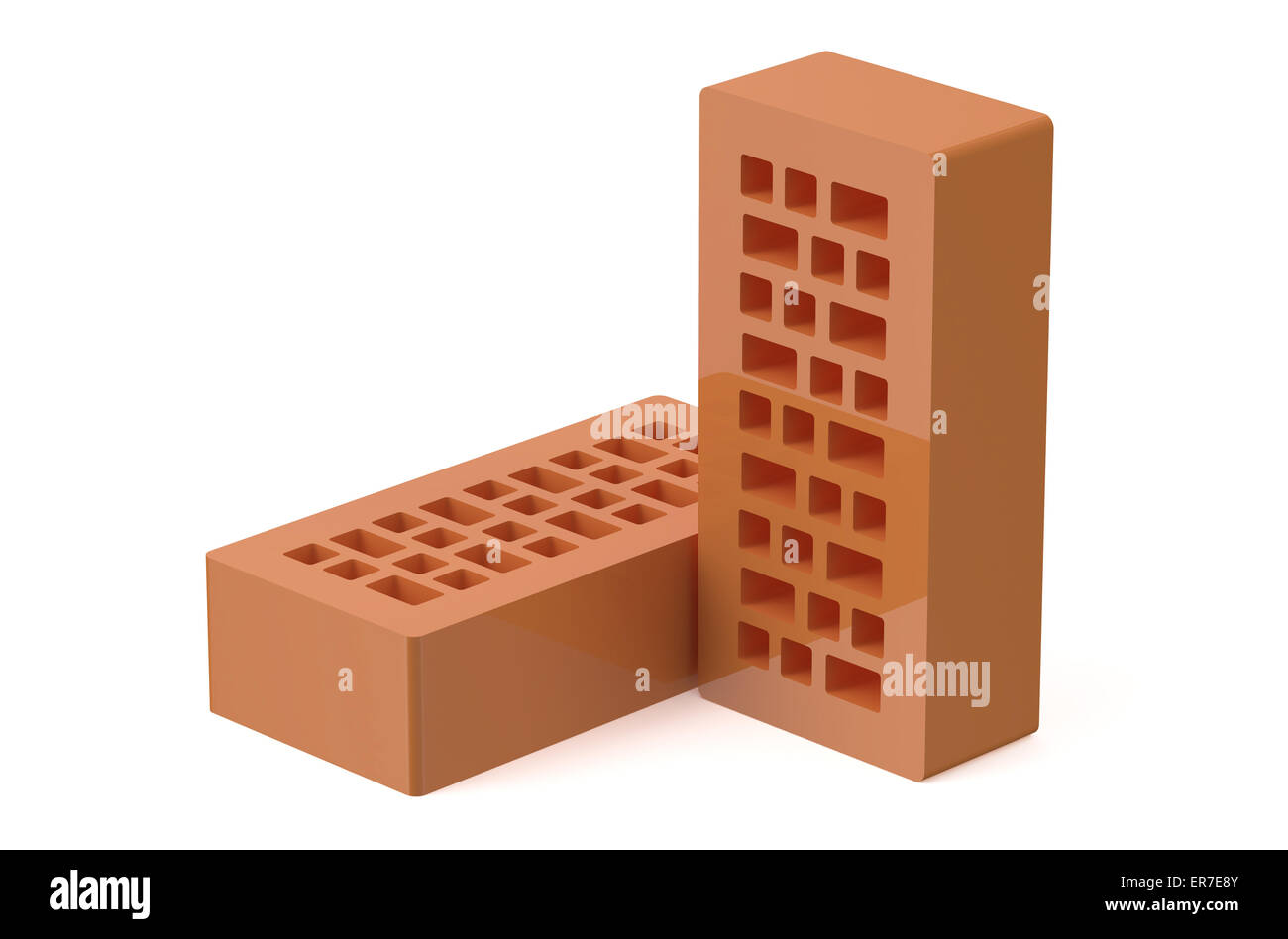two bricks isolated on white background Stock Photo - Alamy