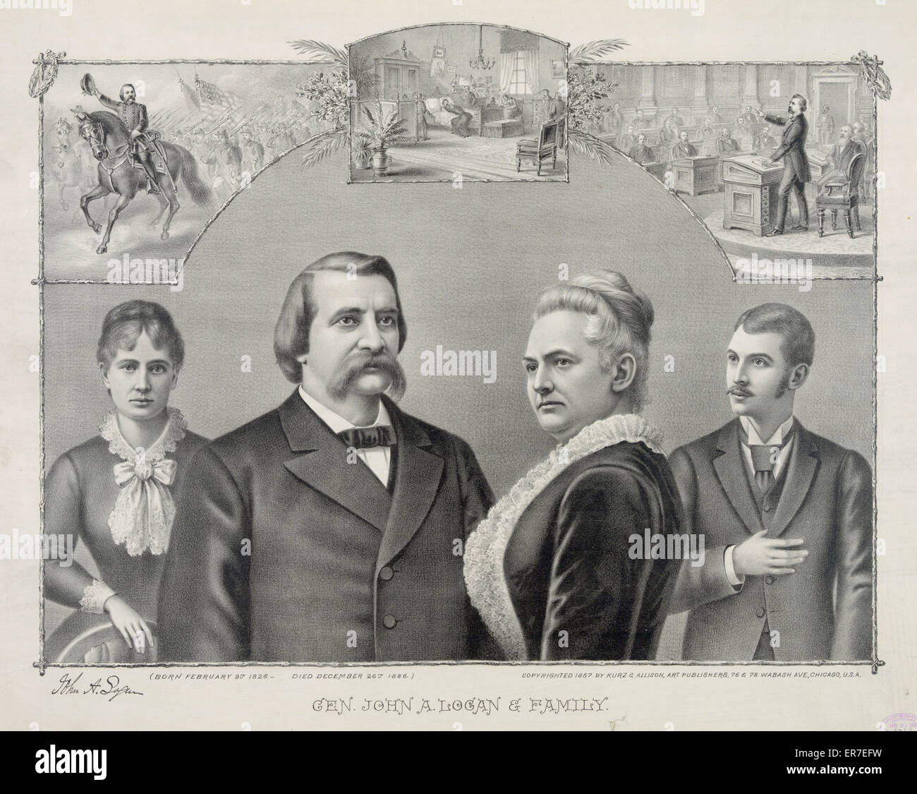 Gen. John A. Logan & family Stock Photo - Alamy