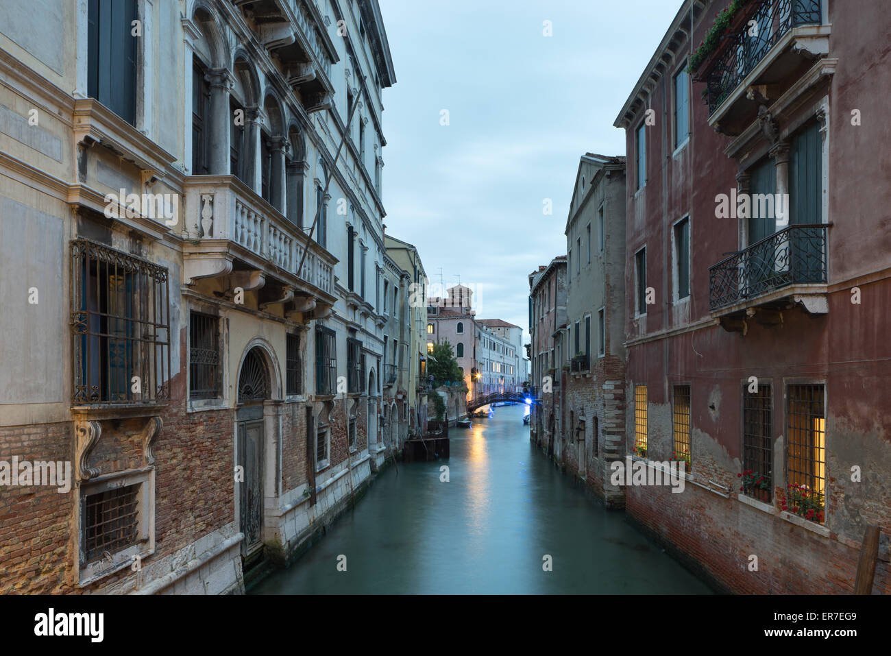 Evening / night street scene in Venice Italy Stock Photo - Alamy