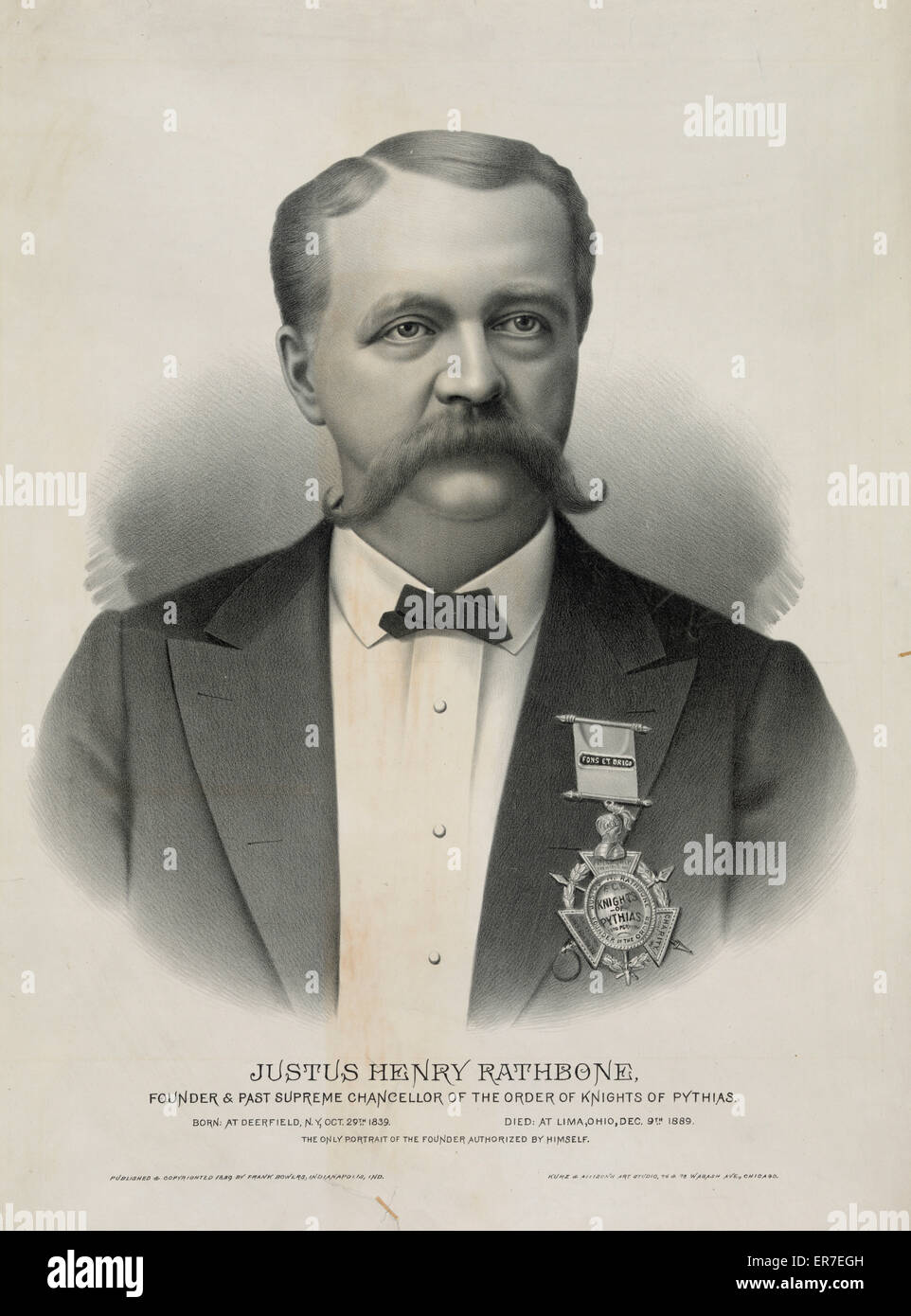 Justus Henry Rathbone, founder & past supreme chancellor of Stock Photo ...