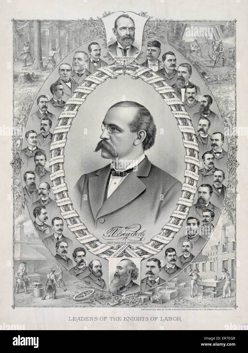 Leaders of the Knights of Labor Stock Photo - Alamy