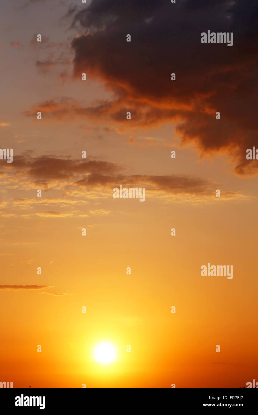 Beautiful sunset on a background of clouds photographed close up Stock ...