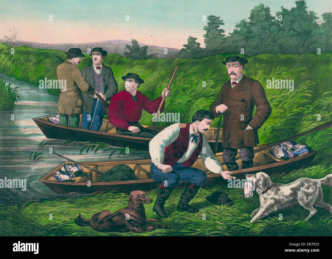 American Hunting Scene - Wild Duck Shooting Stock Photo - Alamy