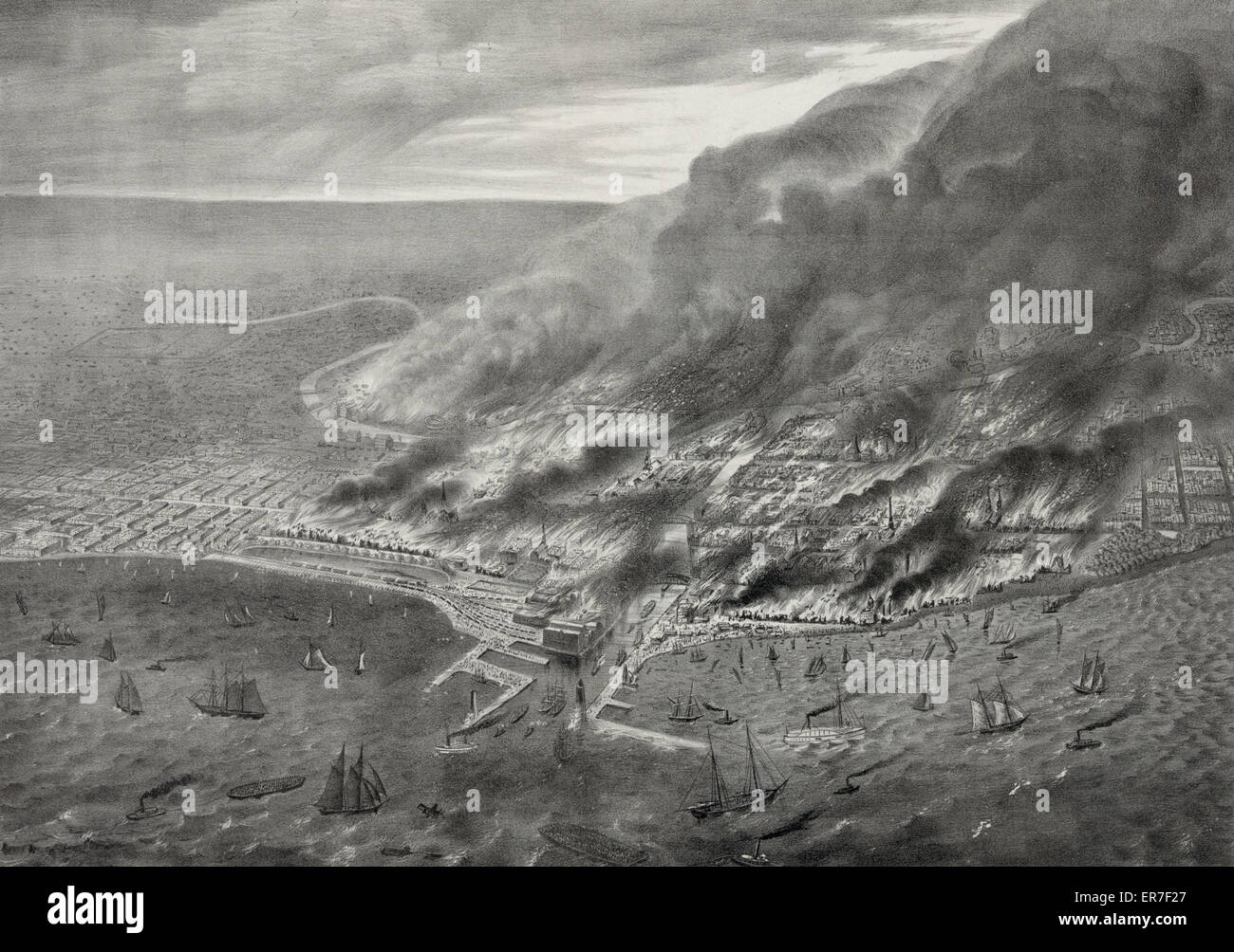 Destruction of Chicago by Fire, Oct. 1871 Stock Photo - Alamy