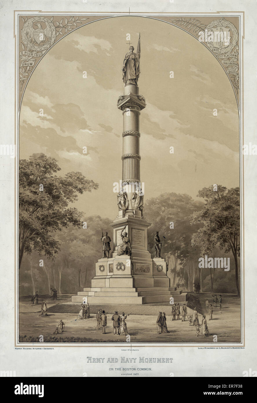 Army and Navy monument on the Boston Common, erected 1877 Stock Photo ...