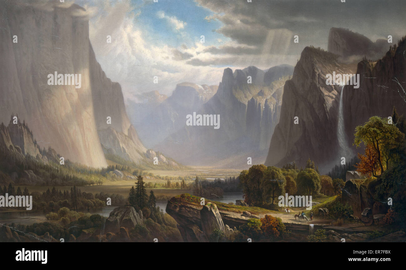 Yosemite valley. After painting by Thomas Hill Stock Photo - Alamy