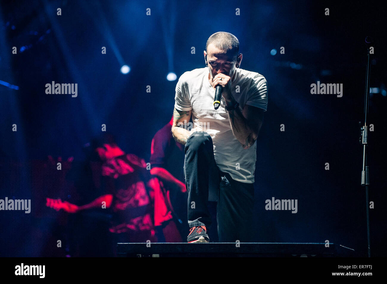 Linkin Park perform live in concert at The O2 Featuring: Chester ...
