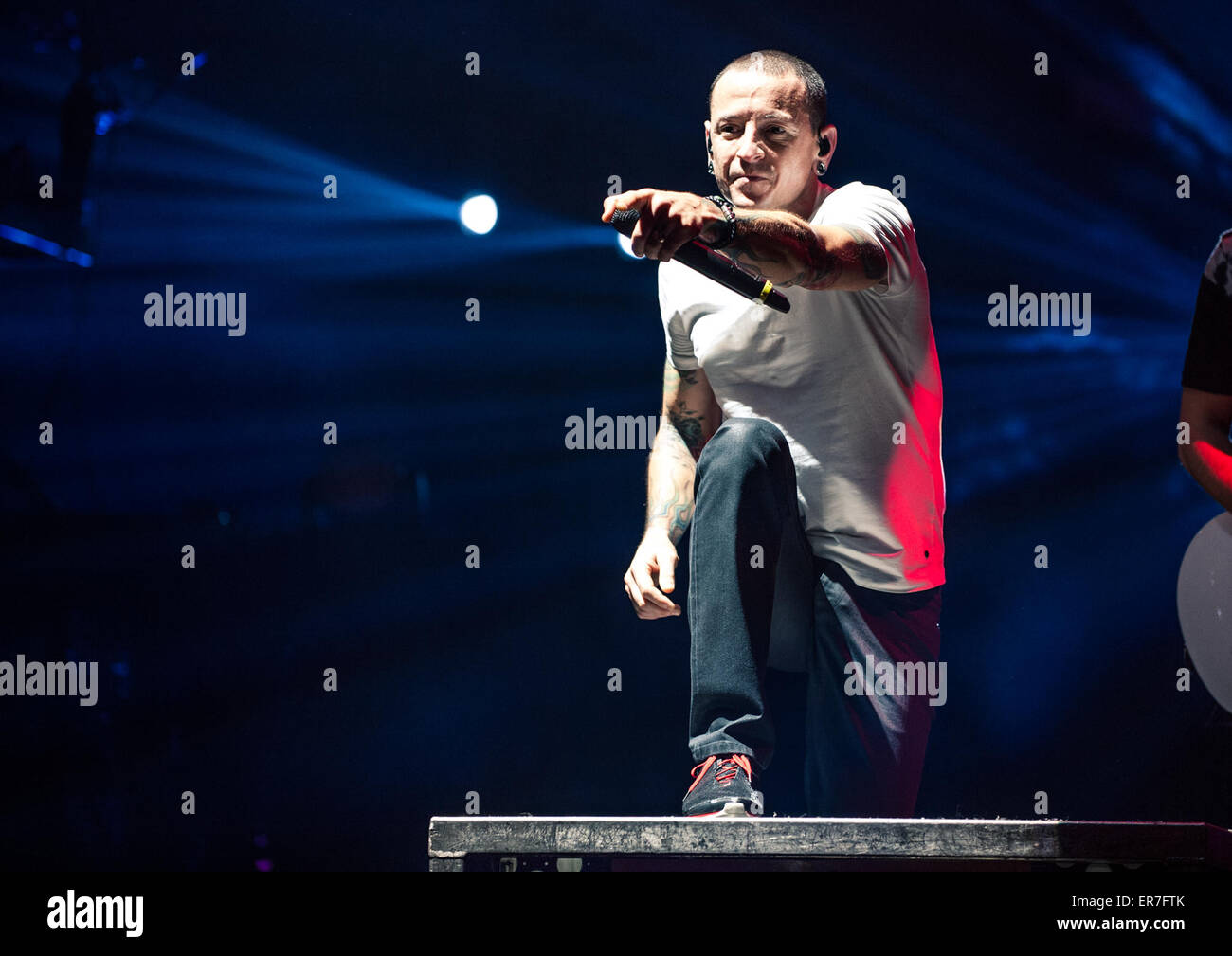 Linkin Park perform live in concert at The O2 Featuring: Chester ...