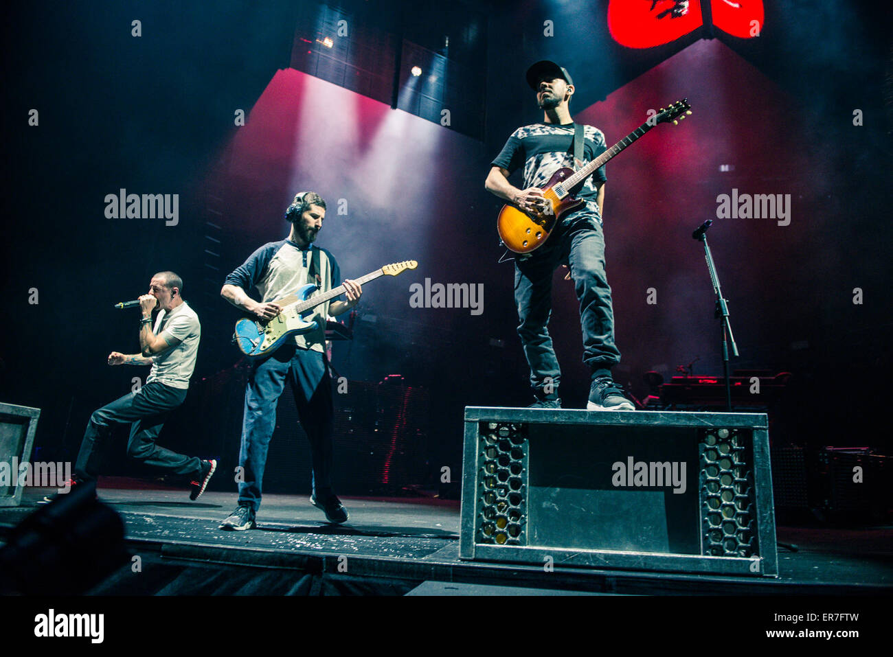 Linkin Park perform live in concert at The O2 Featuring: Chester ...