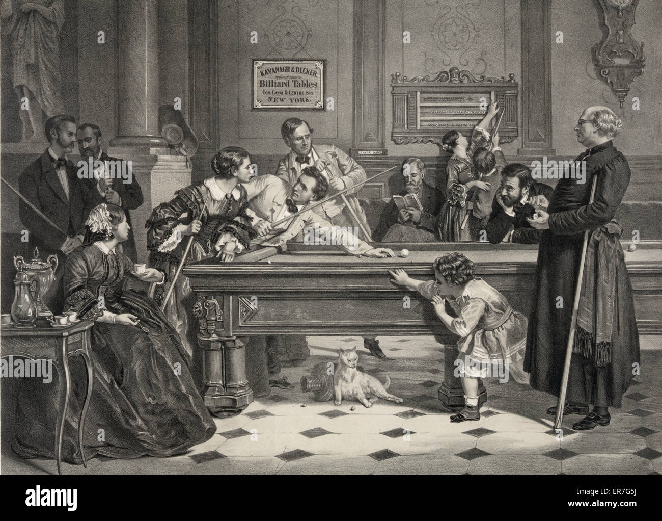 Billiards in the home circle. Published by Kavanagh and Deck Stock ...