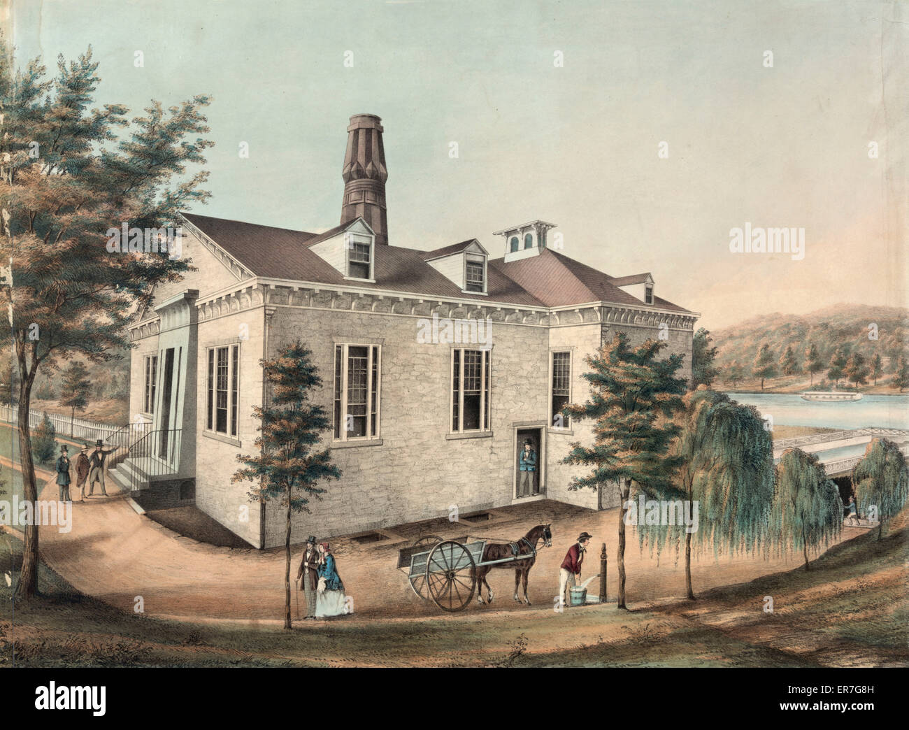 Northern liberties & spring garden. Water works Stock Photo - Alamy