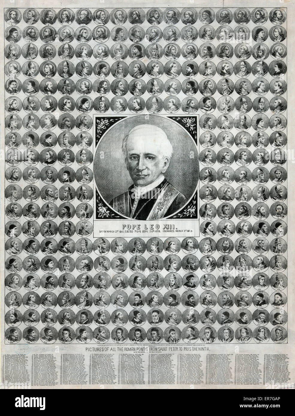 Pictures of all the Roman Pontiff from Saint Peter to Pius the Ninth ...