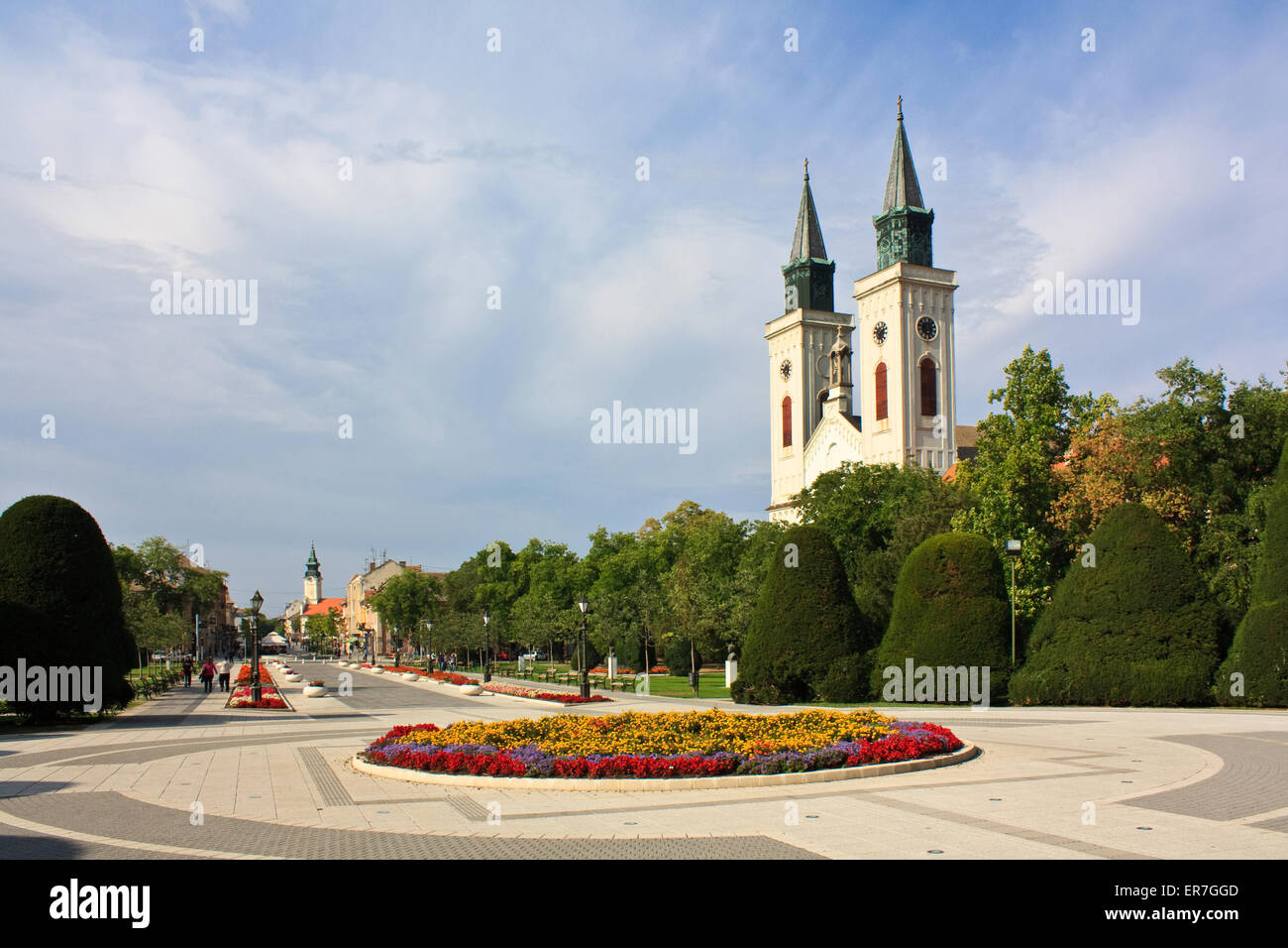 Pedestrian zone in Sombor Stock Photo - Alamy