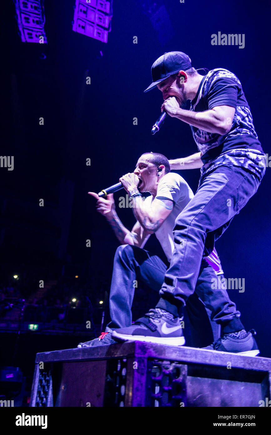 Linkin Park perform live in concert at The O2 Featuring: Chester ...