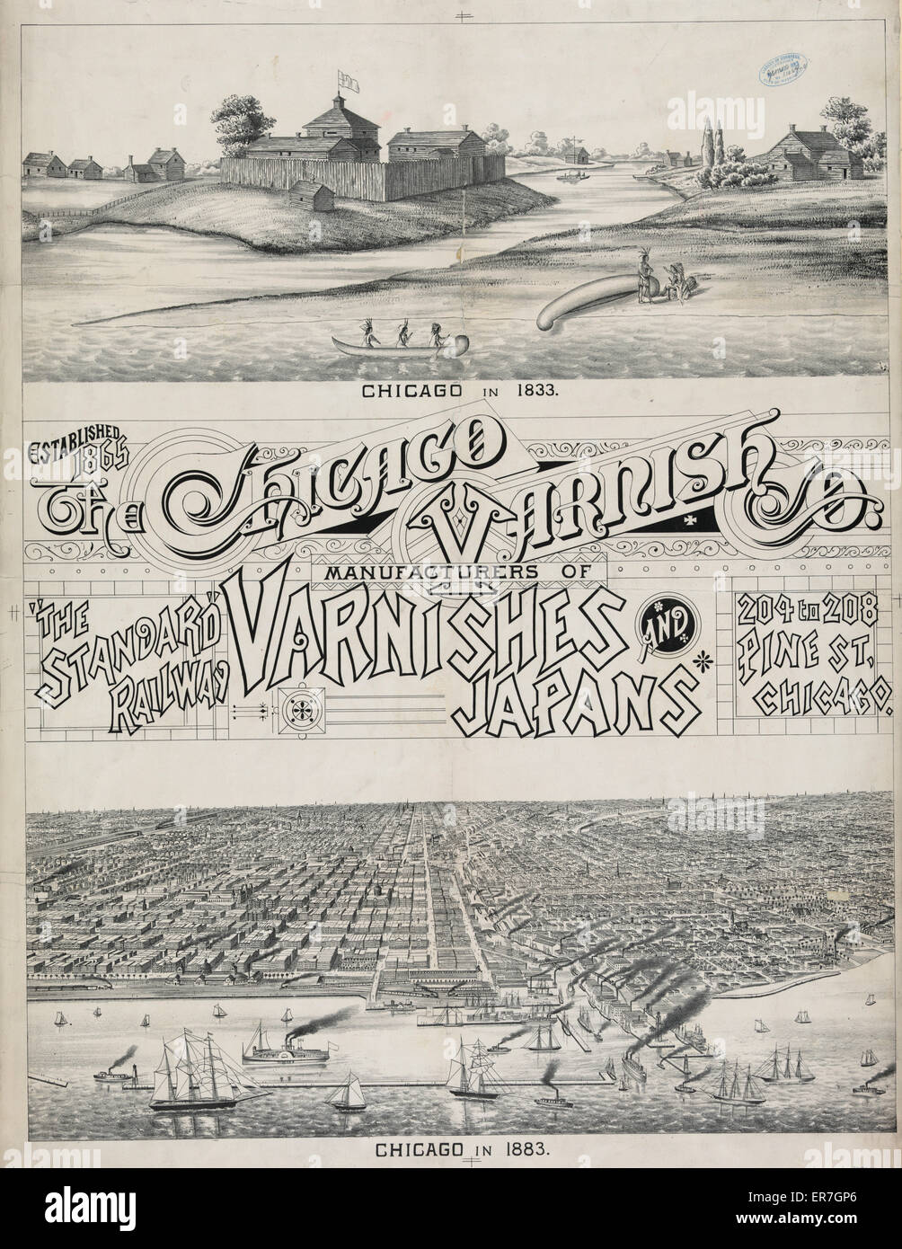 Chicago in 1833. Chicago in 1883 Stock Photo - Alamy