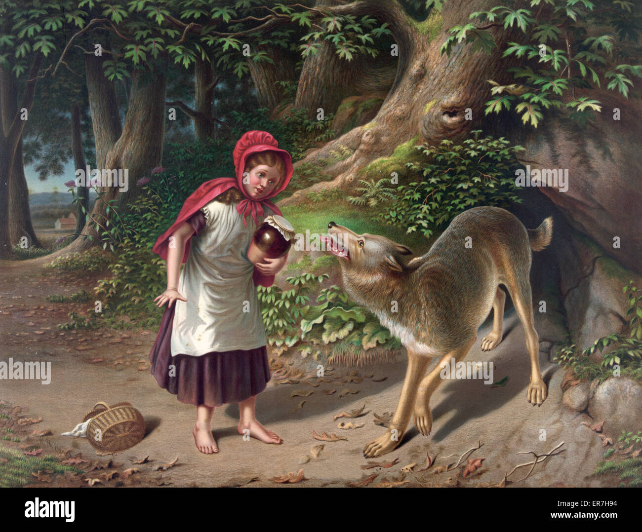 Red-Ridinghood and the wolf Stock Photo - Alamy