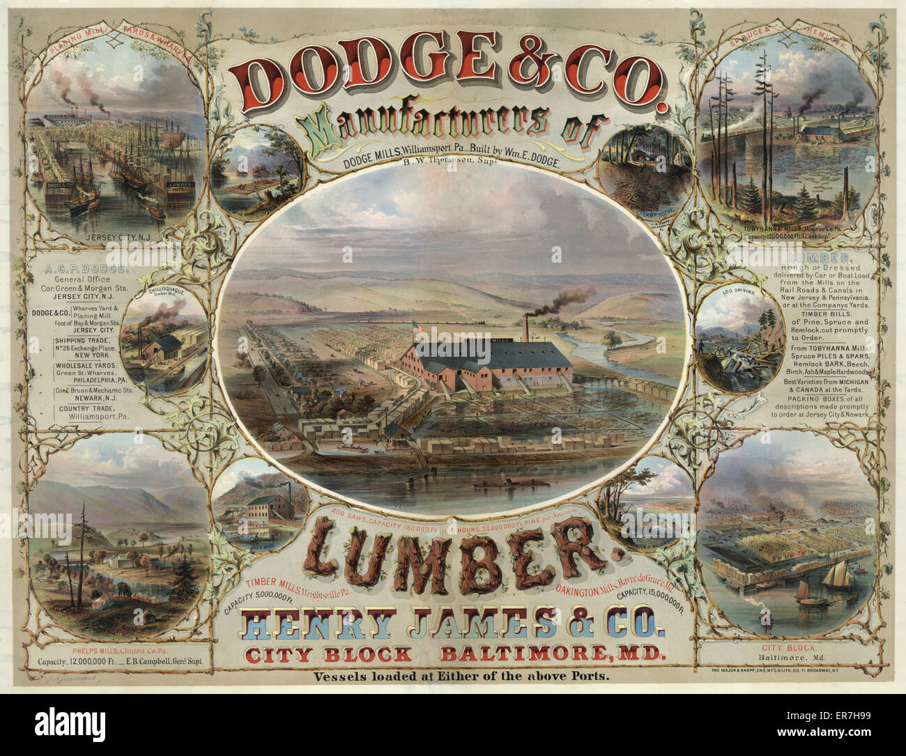Dodge & Co. Manufacturers of lumber Stock Photo - Alamy