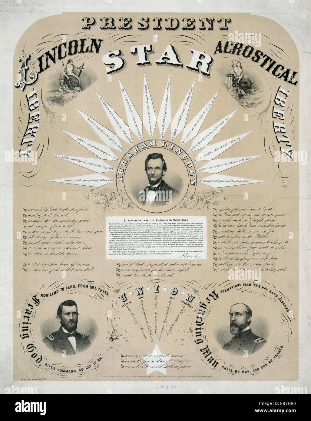 President Lincoln acrostical star Stock Photo - Alamy