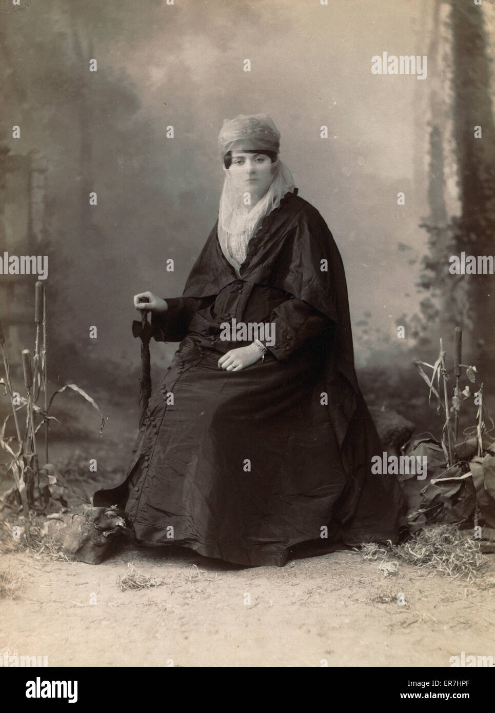 Turkish woman, full-length portrait, seated, facing front, h Stock ...