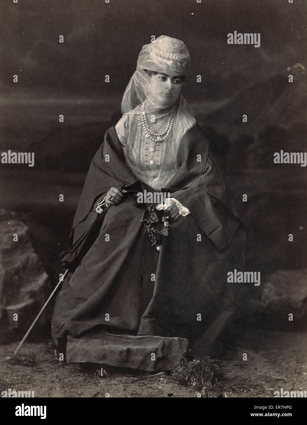 Turkish woman, full-length portrait, seated, facing front, h Stock ...