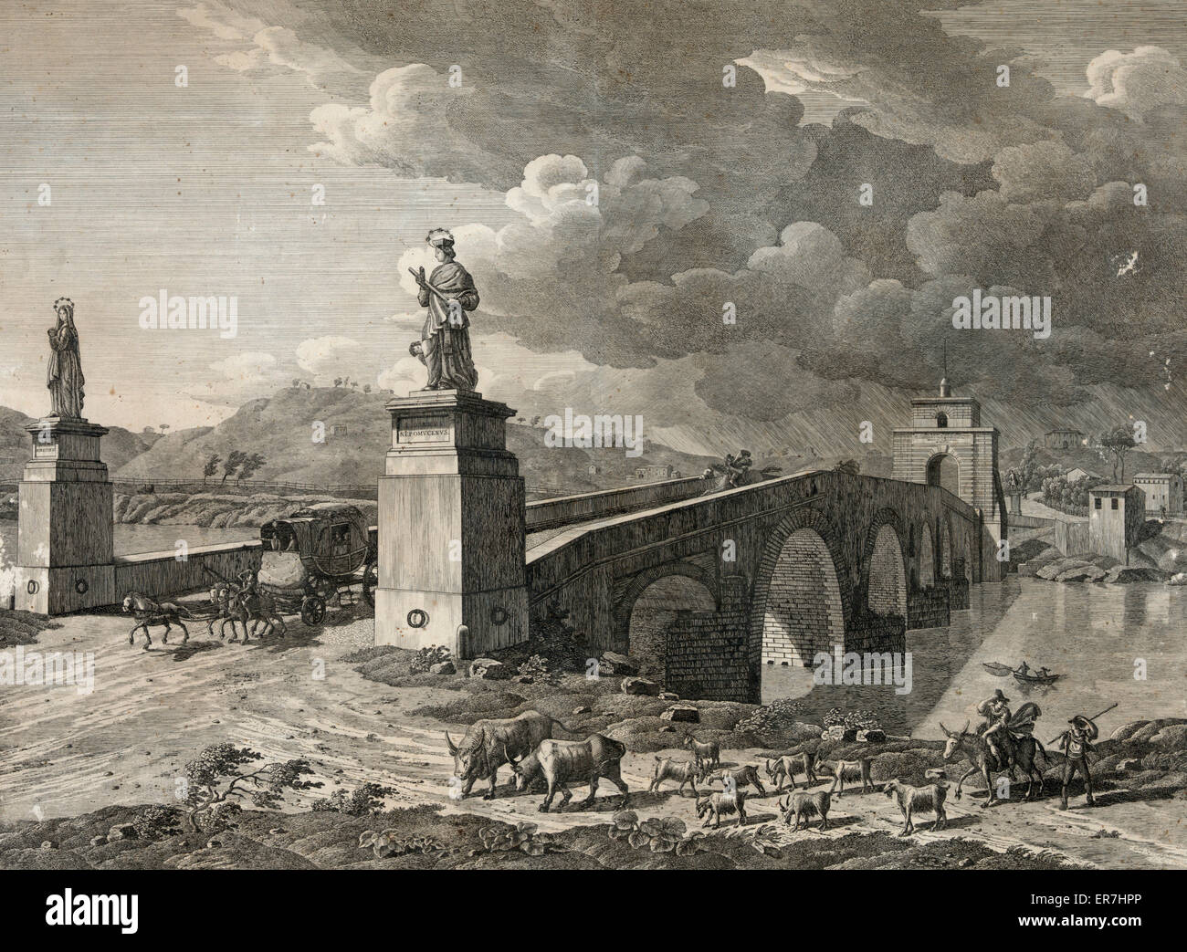 Veduta dello stato attuale del Ponte Meolle, anticamente Stock Photo ...