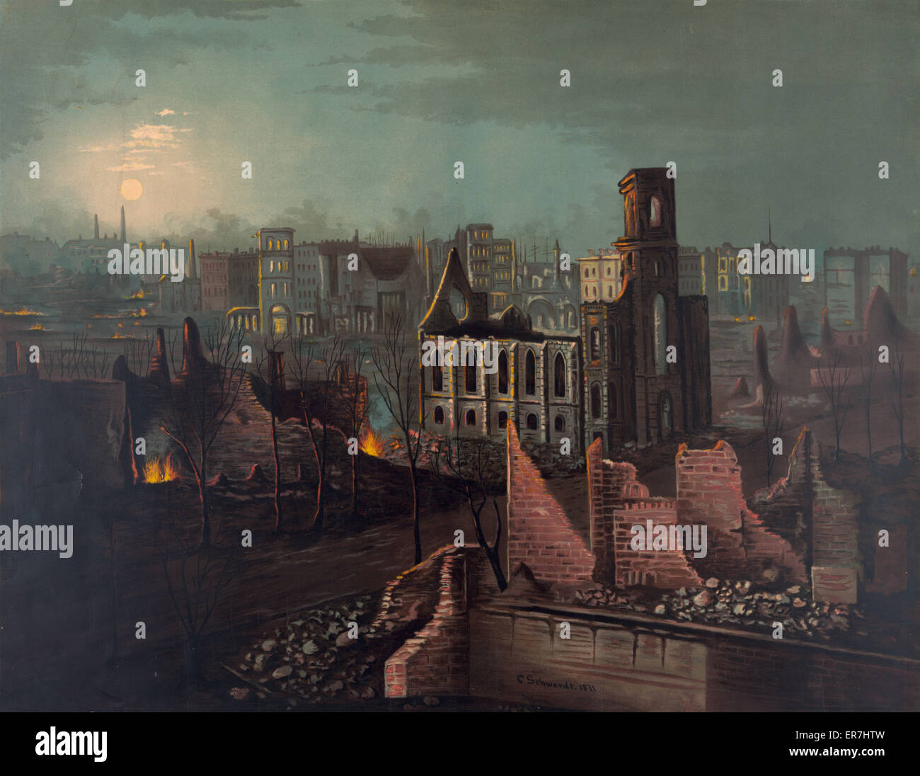 1871 chicago fire hi-res stock photography and images - Alamy