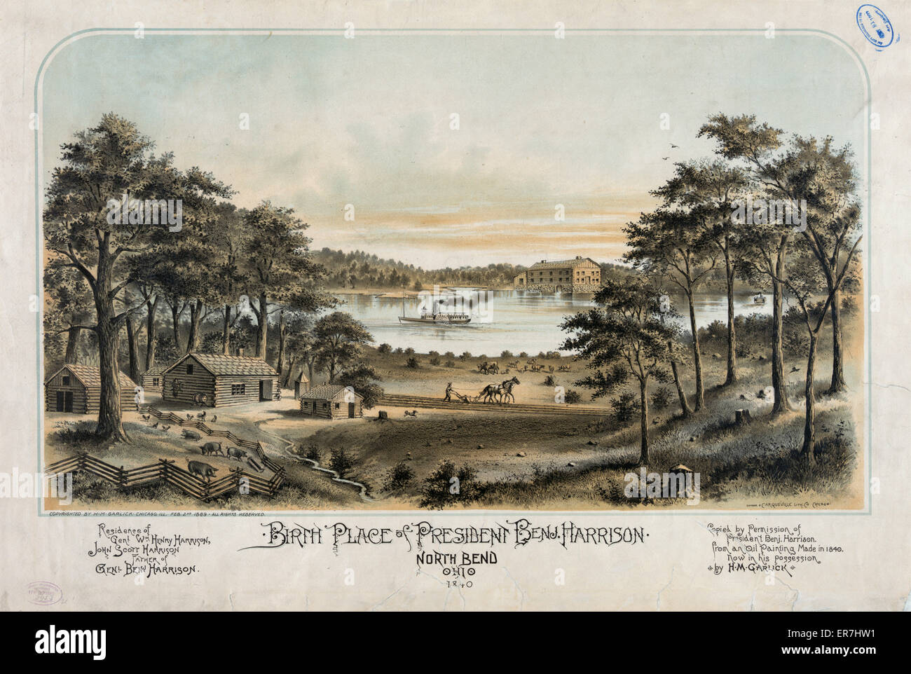 Birth place of President Benj. Harrison. North Bend Ohio 184 Stock ...