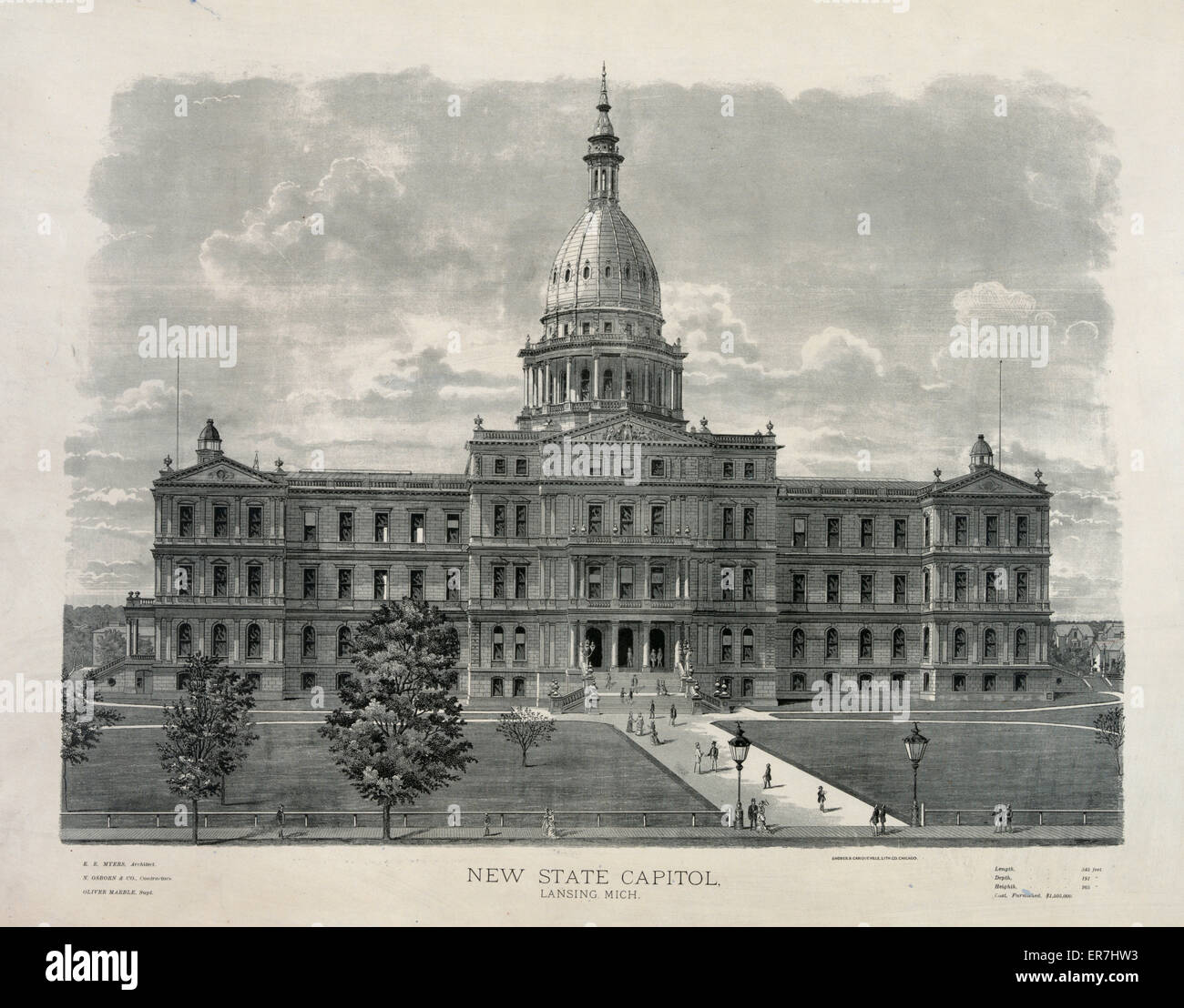 New state capitol, Lansing, Mich Stock Photo - Alamy