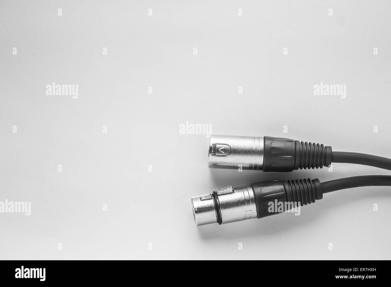 XLR cables and connections details. Poster background Stock Photo - Alamy