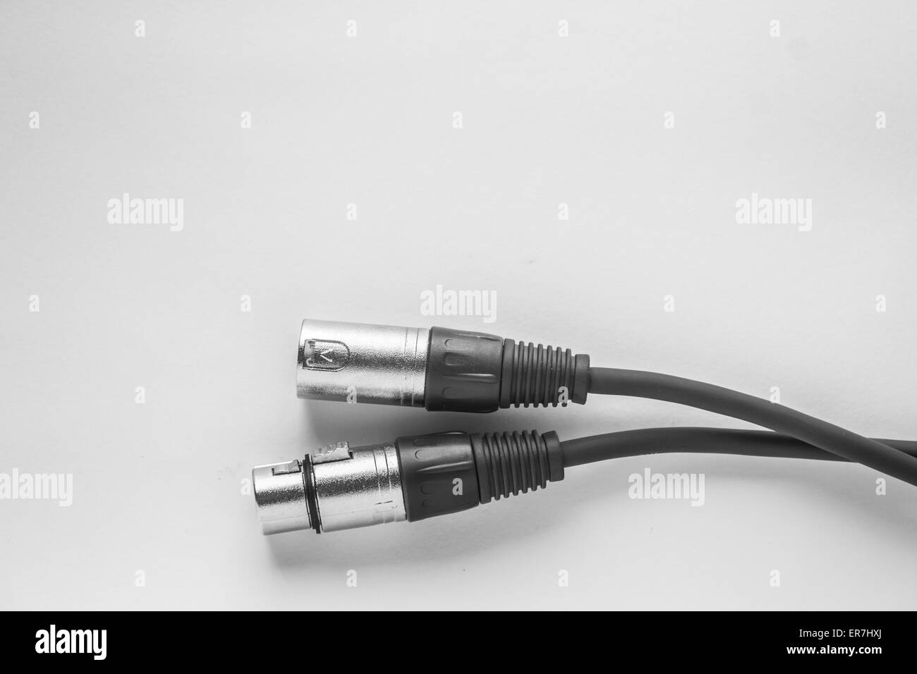 XLR cables and connections details. Poster background Stock Photo - Alamy