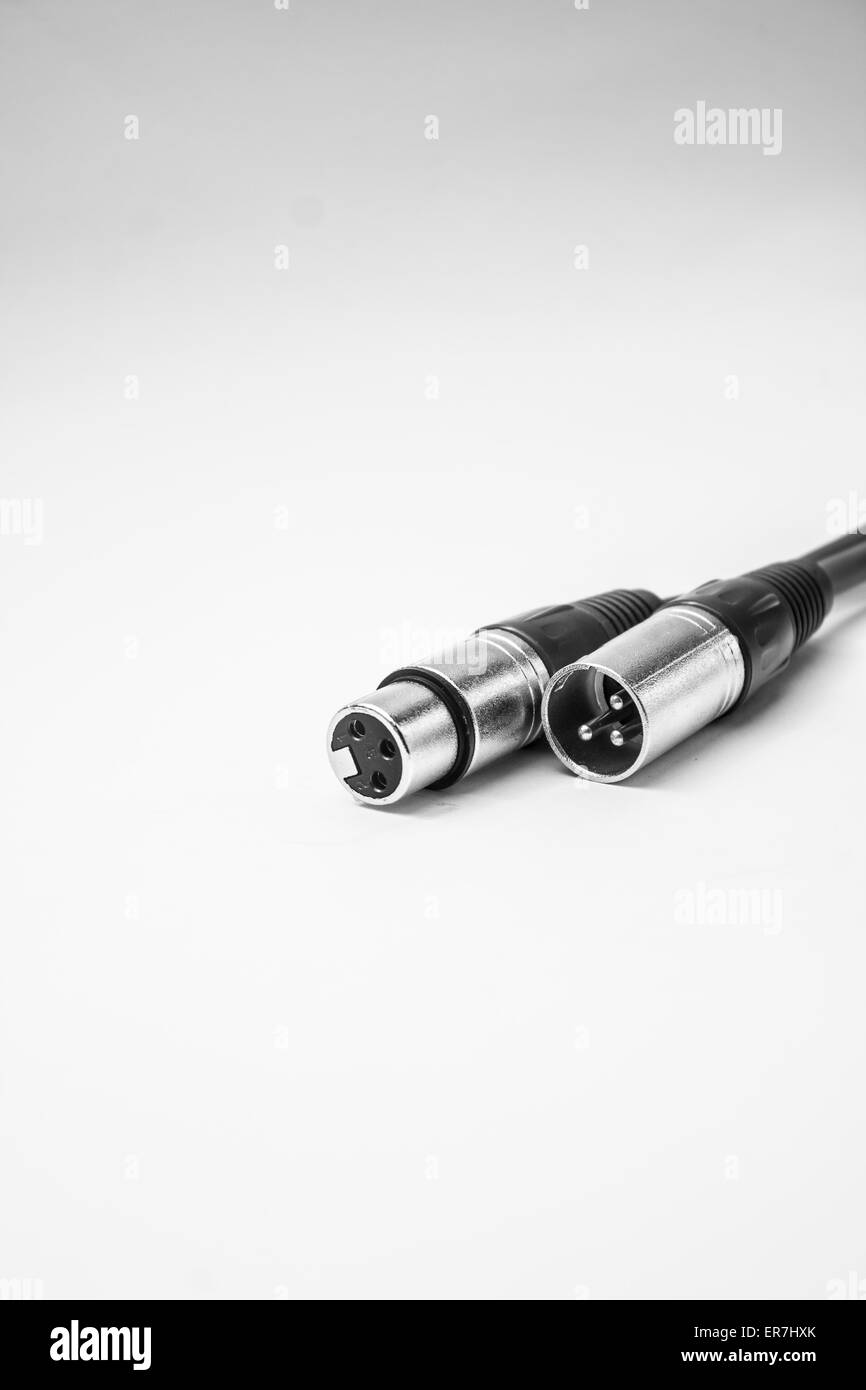 XLR cables and connections details. Poster background Stock Photo - Alamy