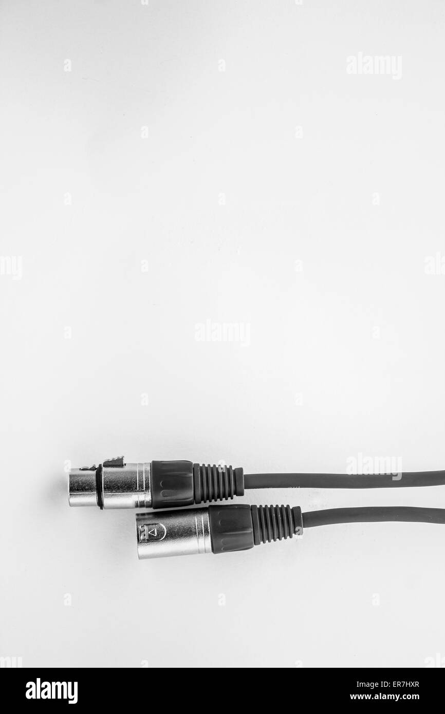 XLR cables and connections details. Poster background Stock Photo - Alamy