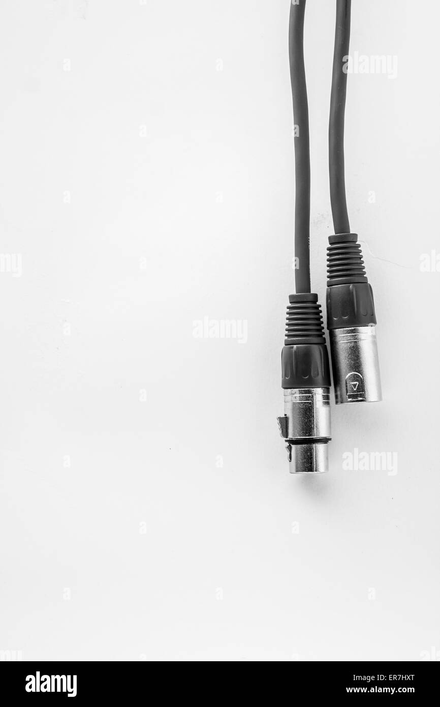 XLR cables and connections details. Poster background Stock Photo - Alamy