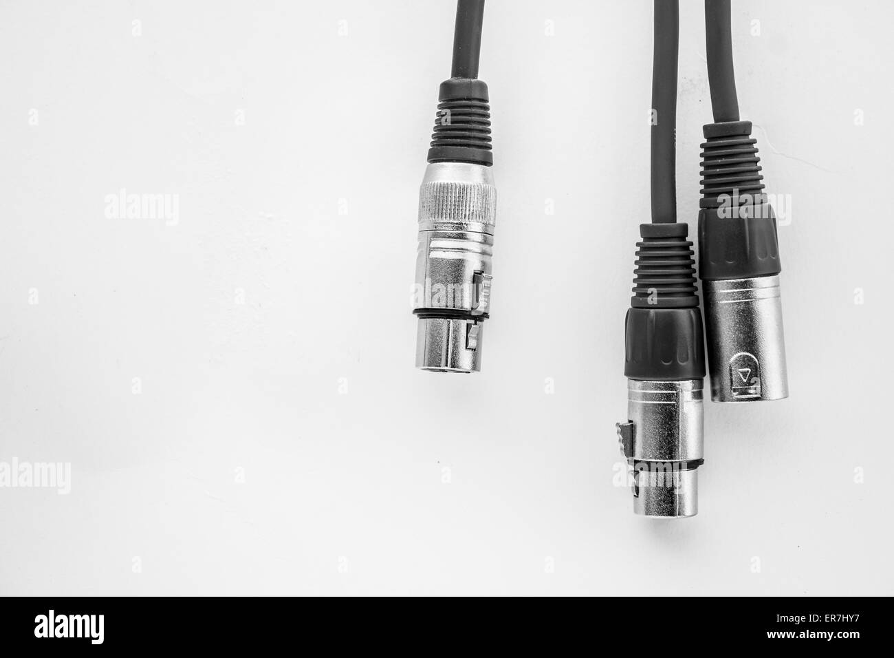 XLR cables and connections details. Poster background Stock Photo - Alamy